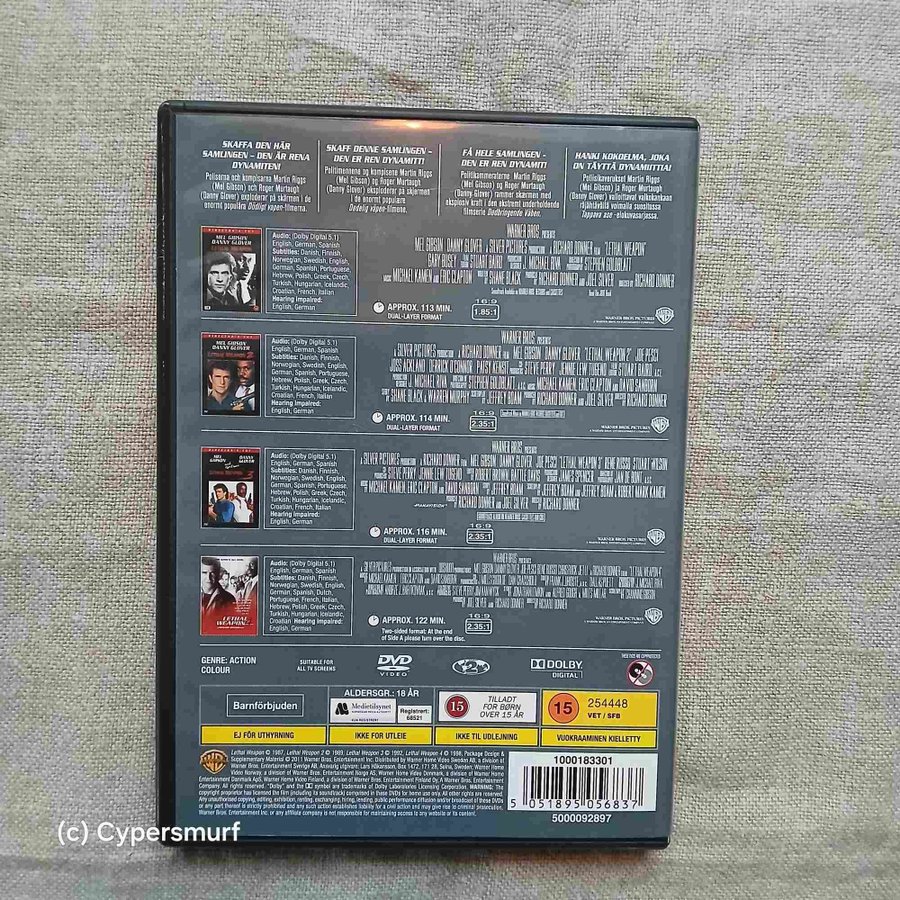 Dödligt vapen | Box | Lethal Weapon | 1-4 | Sve.. | Köp på Tradera ...