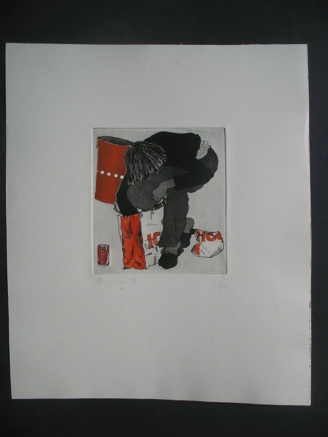 ETSNING av ALAIN SOUCASSE " Ica cola man" | Köp på Tradera (709516482)