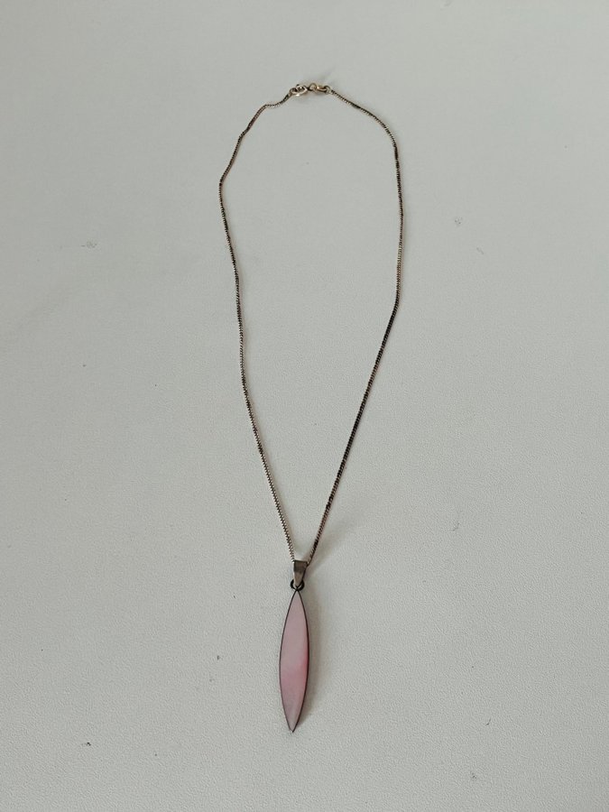 Kedje och Hänge i Äkta silver med Rosa pärlemor | Köp på Tradera ...