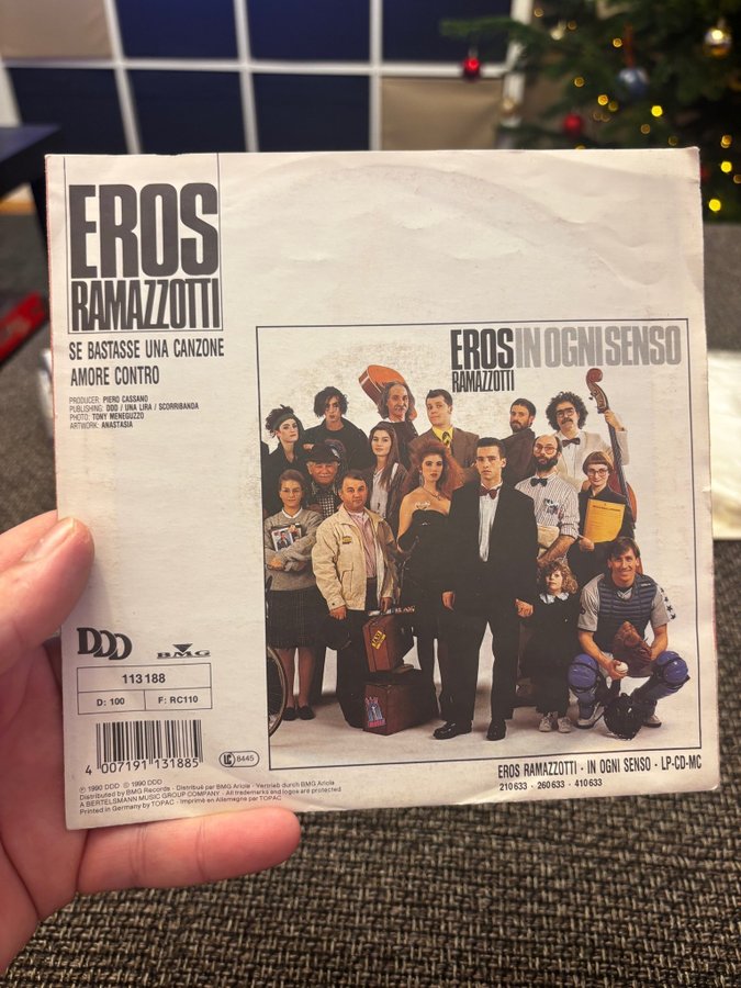 Eros Ramazzotti - Se Bastasse Una Canzone / Amo.. | Köp på Tradera ...