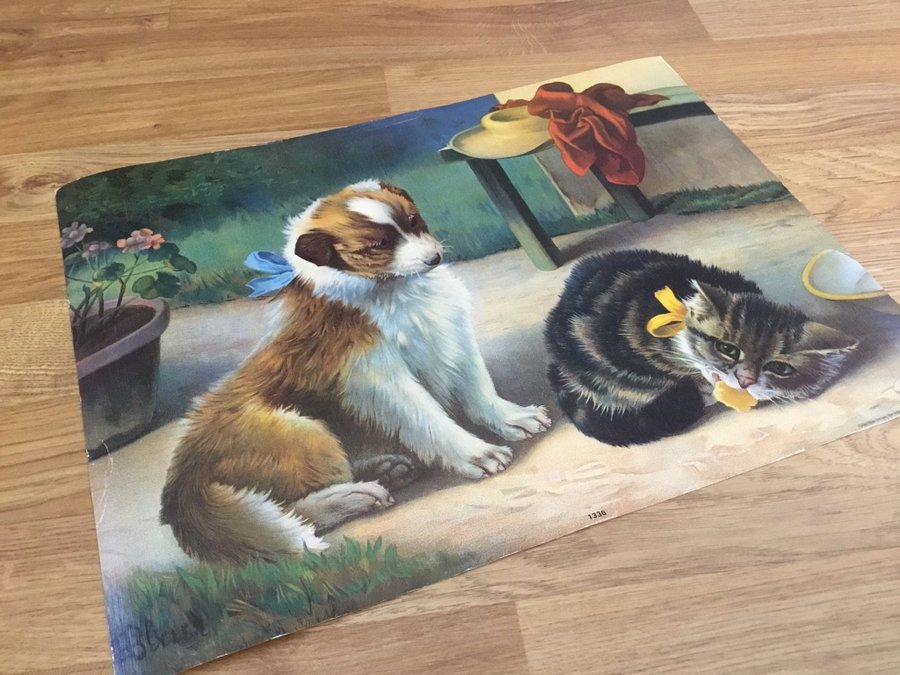 Retro konsttryck, romantisk äldre plansch av en.. | Köp på Tradera ...