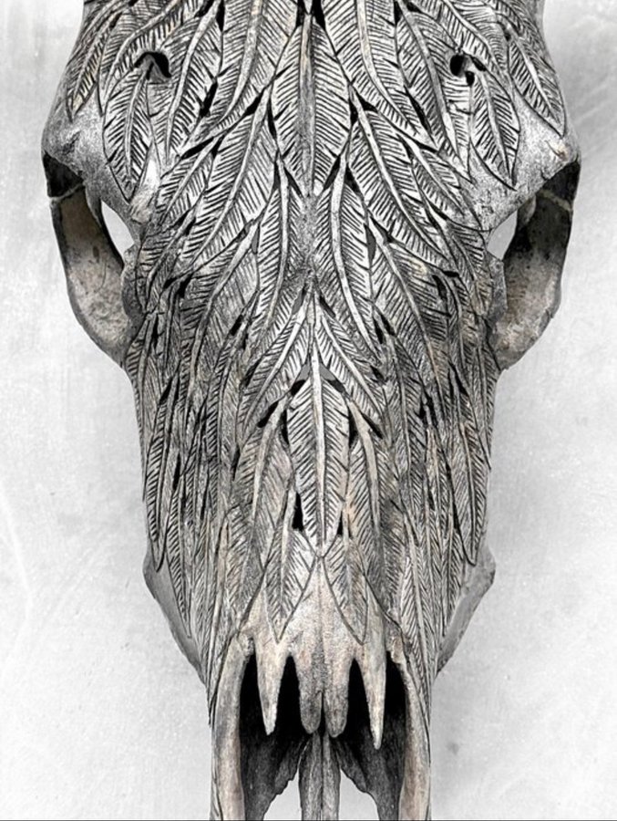 Äkta Unik handgraverad tjurskalle (60 cm) – Bal.. | Köp på Tradera ...