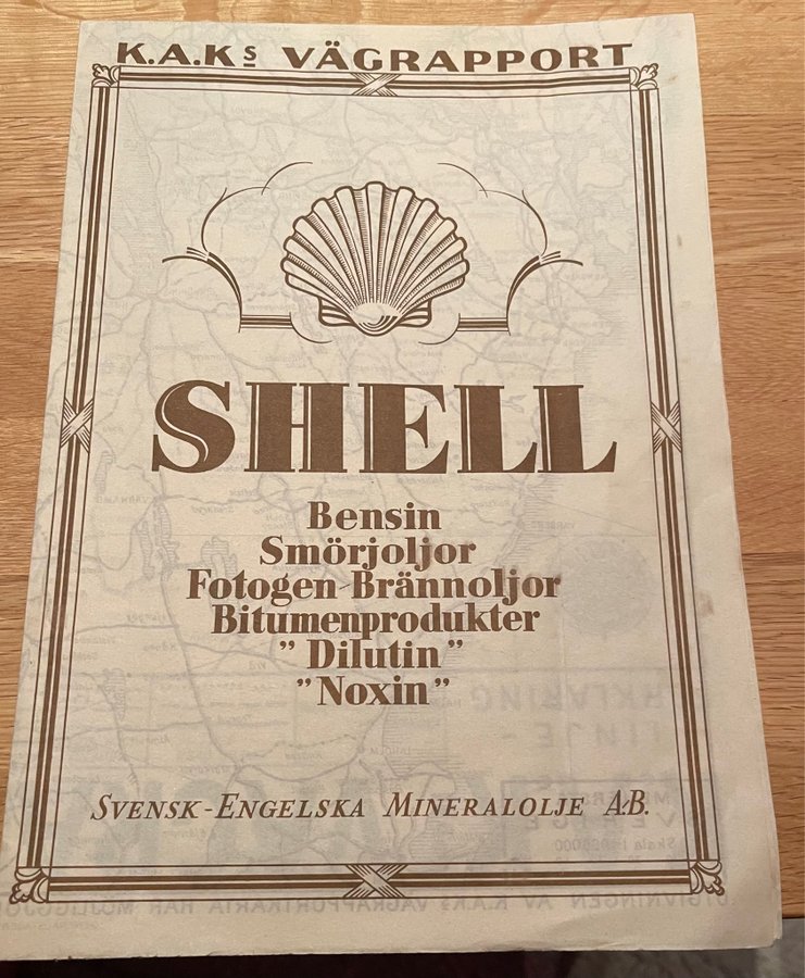 KAK Vägrapport 1928 – Shell framsida, Noxin bak.. | Köp på Tradera ...