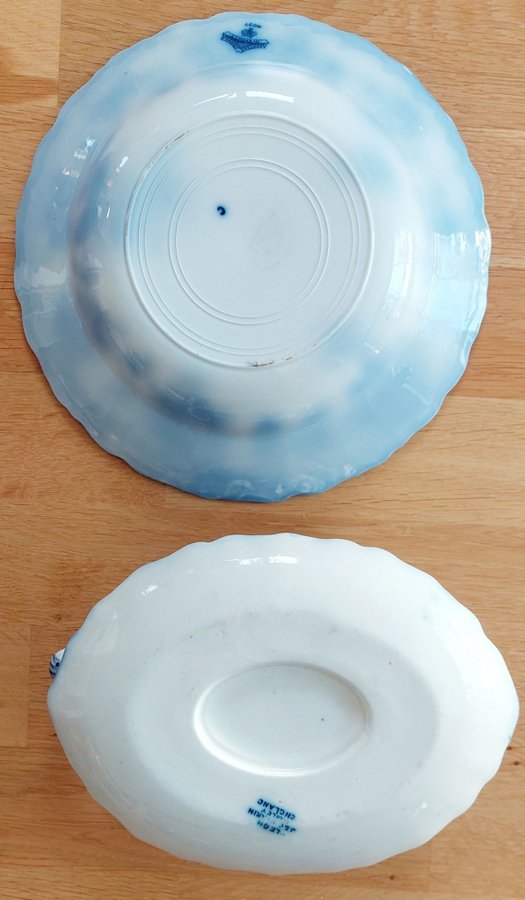 Skål + såskanna Leon J&G Meakin Hanley blå.vit .. | Köp på Tradera ...
