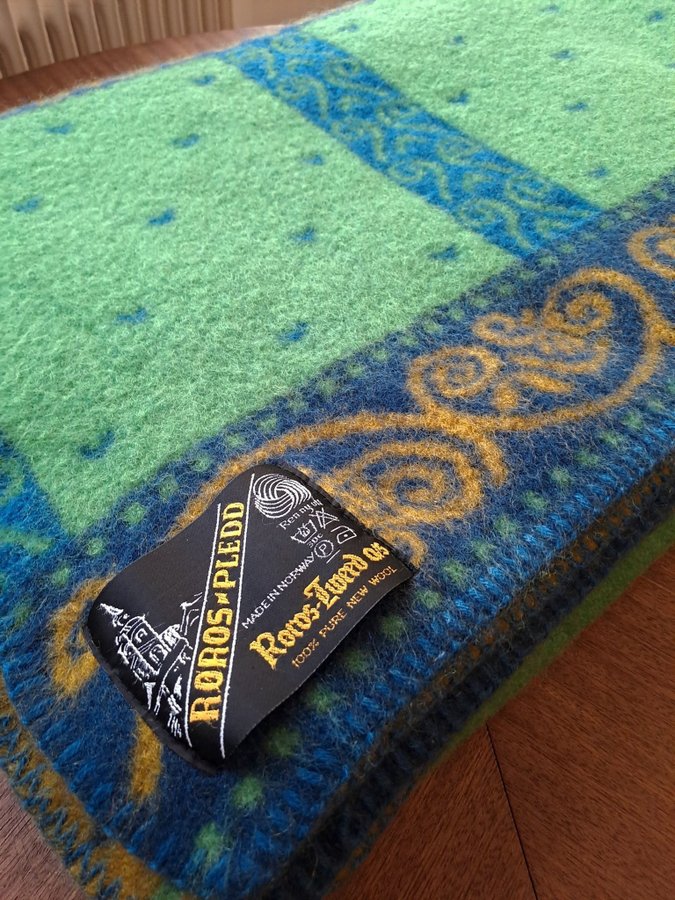 Pläd filt plaid Norwegian wool blanket RØROS TW.. | Köp på Tradera ...