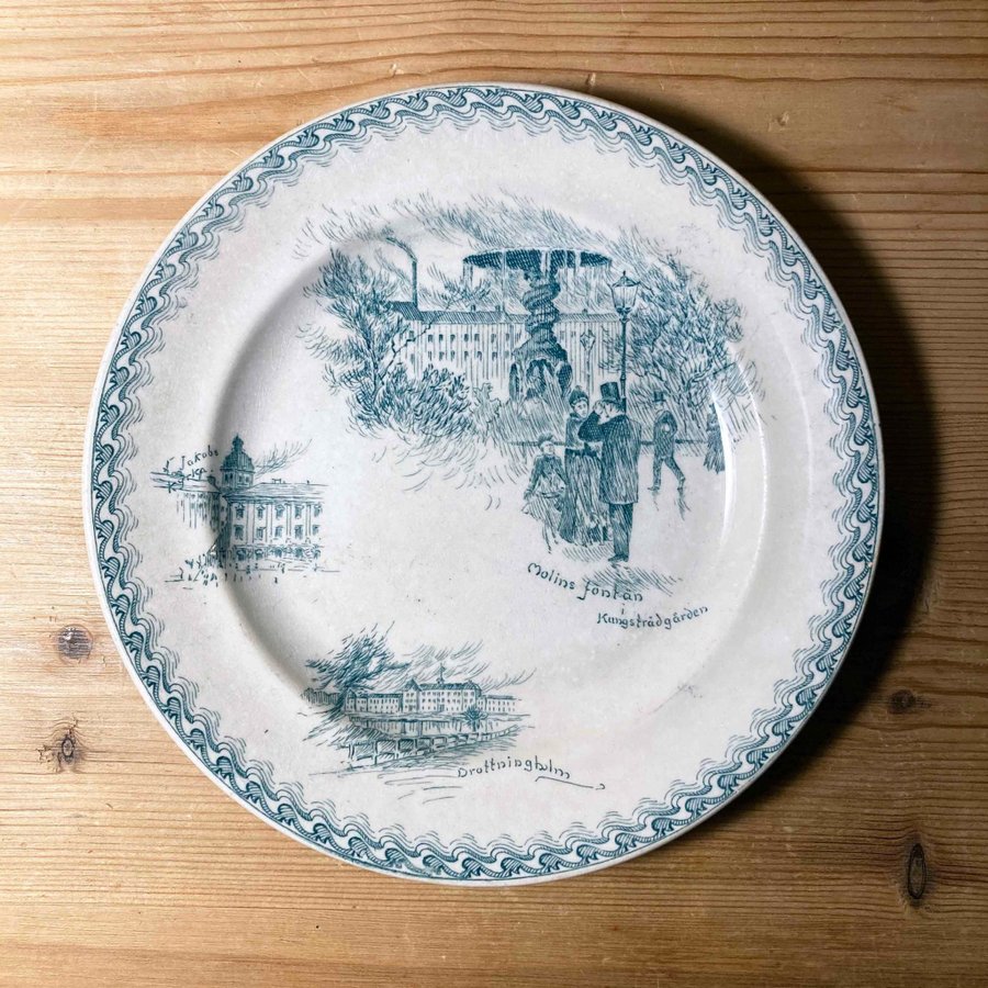 Gustavsberg tallrik ca 1890, Stockholm | Köp på Tradera (709502839)