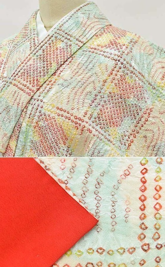 Äkta japansk vintage kimono,komon,siden,Shibori.. | Köp på Tradera ...