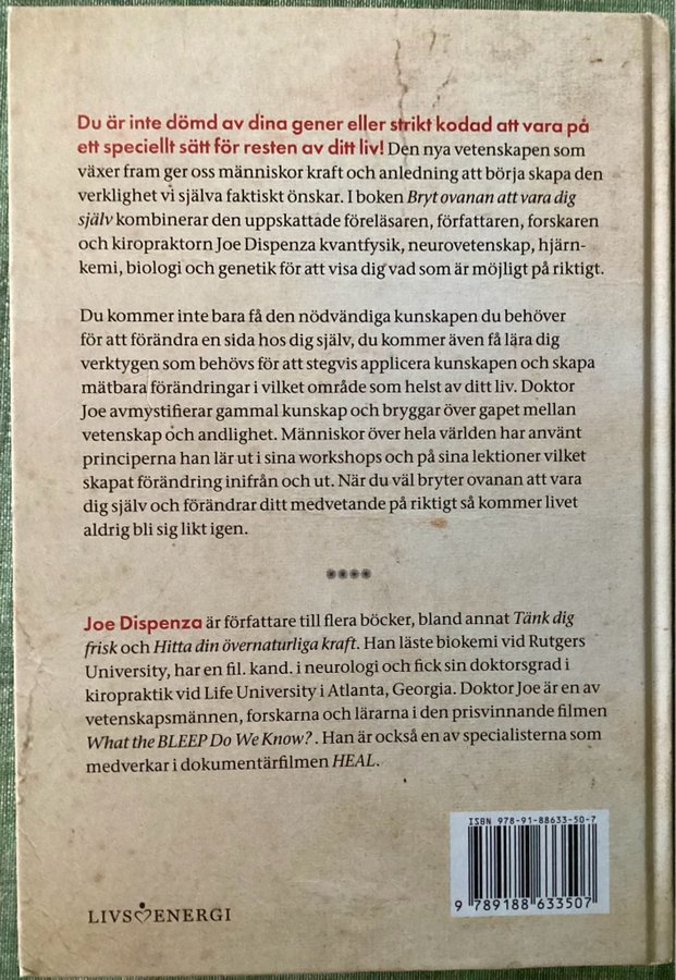 Bryt ovanan att vara dig själv - Joe Dispenza | Köp på Tradera (715755151)