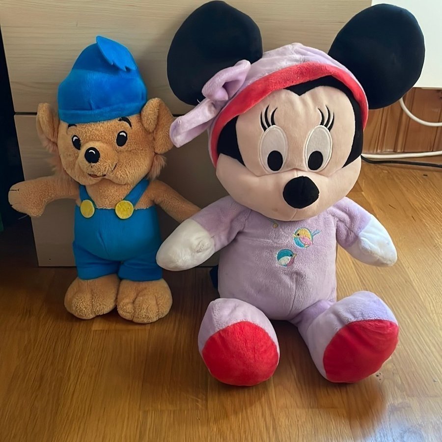 Bamse och Minnie Mouse mjukdjur/mjukisdjur/gose.. | Köp på Tradera (688421877)