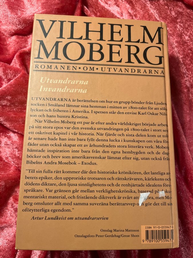 Utvandrarna, Invandrarna av Vilhelm Moberg, okä.. | Köp på Tradera (693491317)