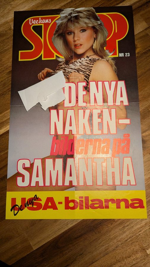löpsedel samantha fox veckans stopp nostalgi sa.. | Köp på Tradera ...