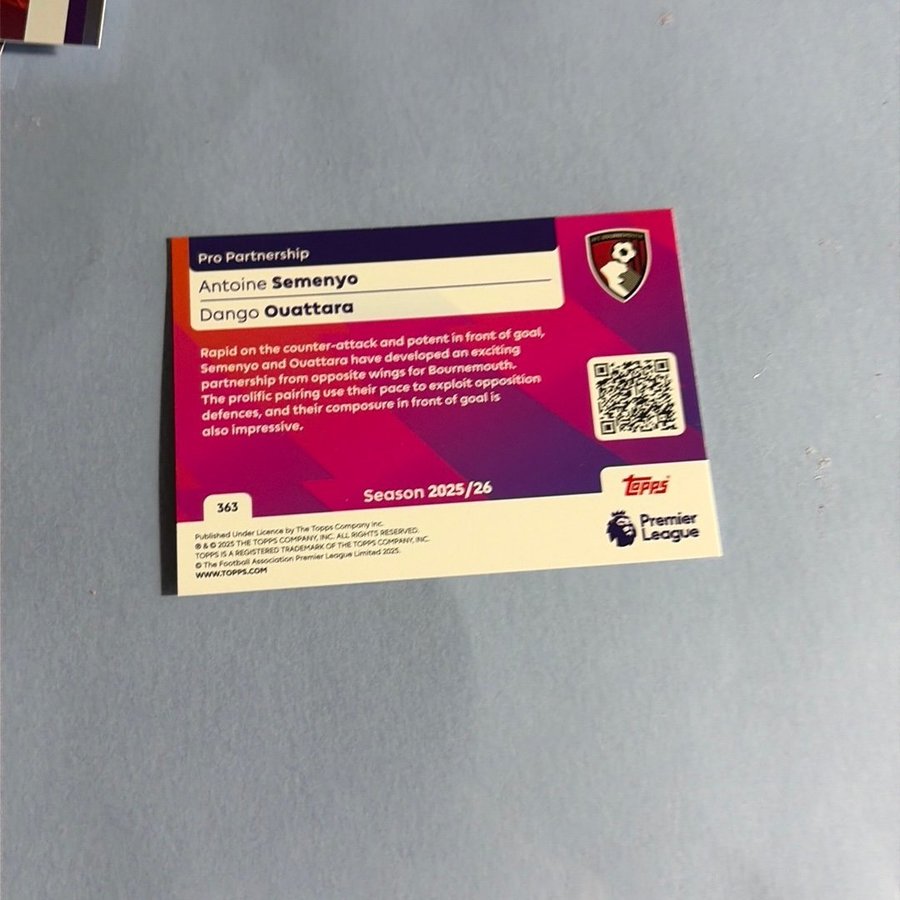 Topps Premier League 25/26 Antoine Semenyo & Da.. | Köp på Tradera ...