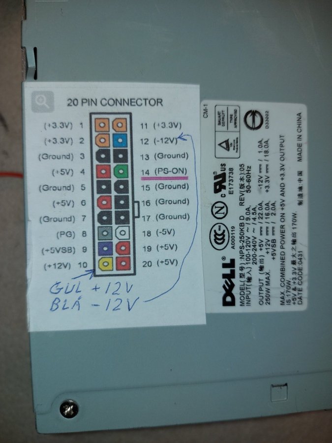 Dell Strömförsörjningsenhet 250W | Köp på Tradera (711360013)