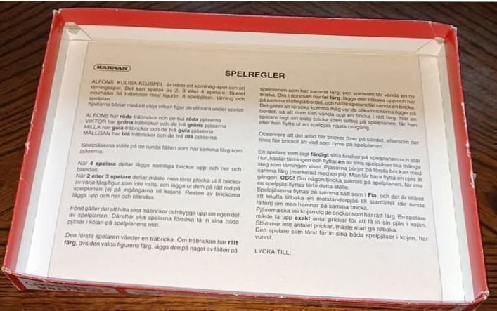 Spel i trä - Alfons kuliga kojspel / KÄRNAN SPEL | Köp på Tradera ...