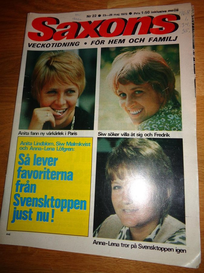 Saxons nr22 1972 Anita Lindblom, Siw Malmkvist,.. | Köp på Tradera ...