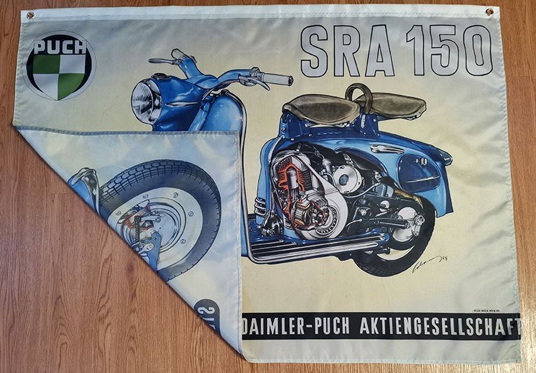 Ny PUCH SRA 150 Flagga Banner 150x90 cm Logga R.. | Köp på Tradera ...