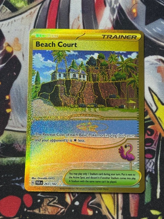 Beach Court - Gold Full Art - 263 - Paradox Rift | Köp på Tradera ...