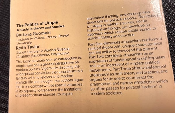 The Politics of Utopia av Barbara Goodwin och K.. | Köp på Tradera ...