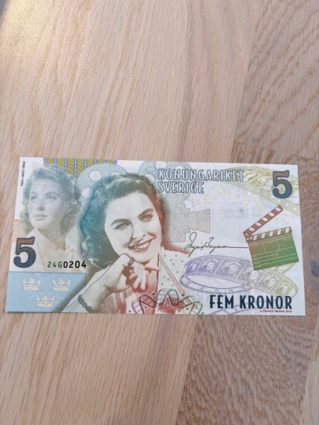 Svensk sedel med Ingrid Bergman UNC | Köp på Tradera (737181796)