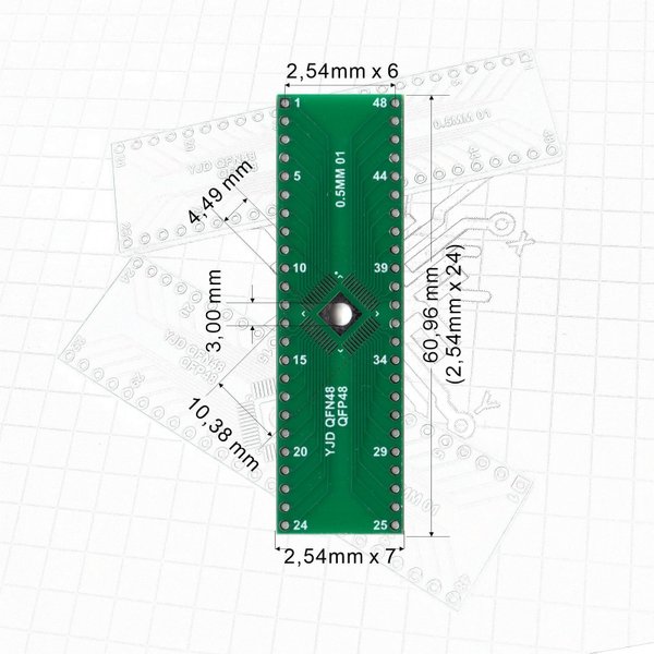 2st QFN QFN48 QFP QFP48 breakout PCB adapterkort | Köp på Tradera ...