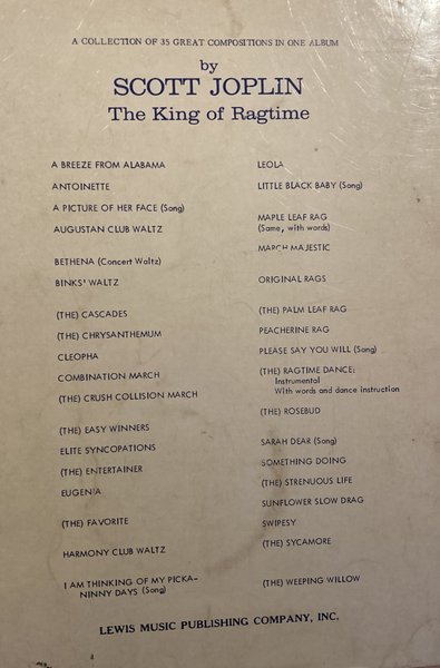 Scott Joplin, King of Ragtime, Arrangerad av La.. | Köp på Tradera ...