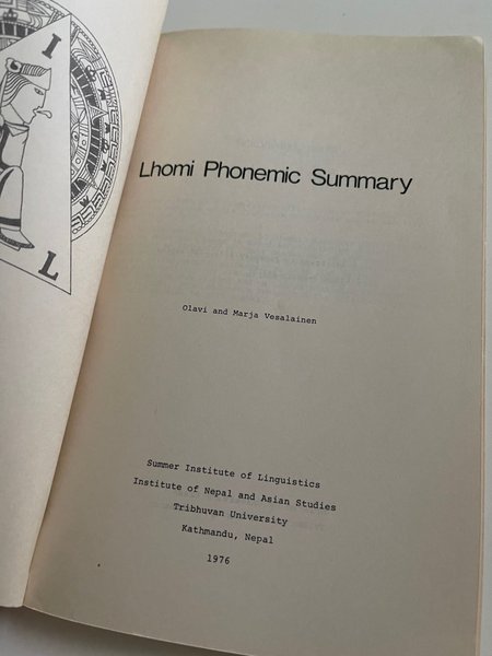 Lhomi Phonemic Summary av Olavi och Marja Vesal.. | Köp på Tradera ...
