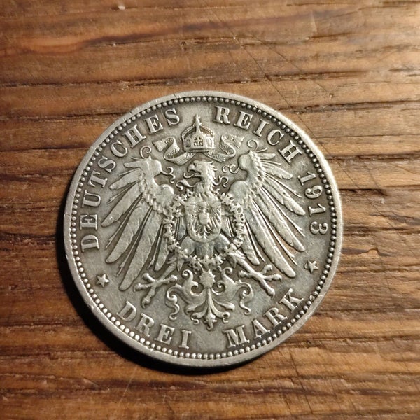 3 Mark 1913 E Silver Frederick August III Battl.. | Köp på Tradera ...