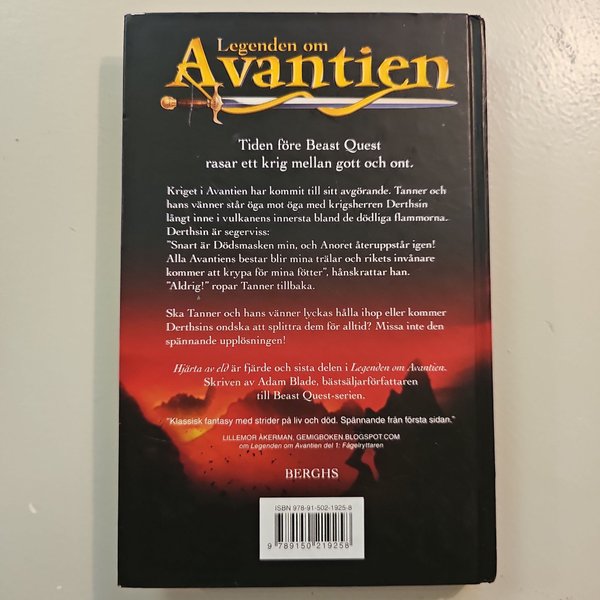 Legenden om Avantien * Hjärta av eld * Adam Blade | Köp på Tradera ...