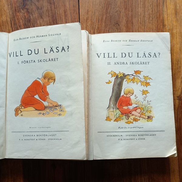 Elsa Beskow “Vill du läsa?” I & II – Vintage sk.. | Köp på Tradera ...