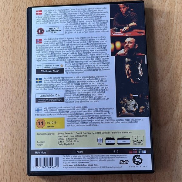 Rounders DVD med Matt Damon, Edward Norton och .. | Köp på Tradera ...