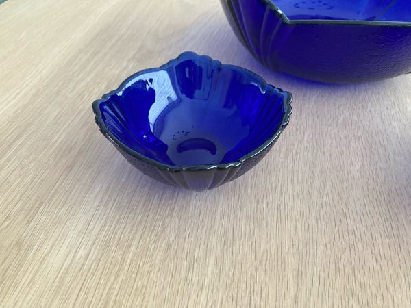 Vacker Vintage 3 st Cobalt Blå Skålar i glass | Köp på Tradera (736965165)