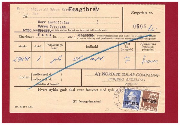 Fraktbrev med POSTFÄRGE-märke.. | Köp från Samlartorget på Tradera (309167781)
