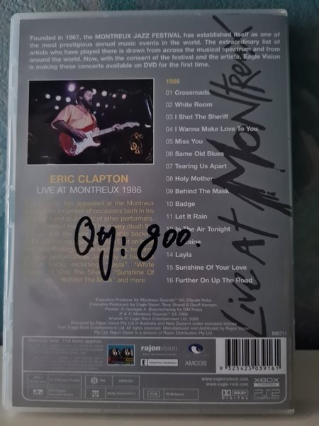 Eric Clapton - Live at Montreux 1986 (DVD) i NY.. | Köp på Tradera ...
