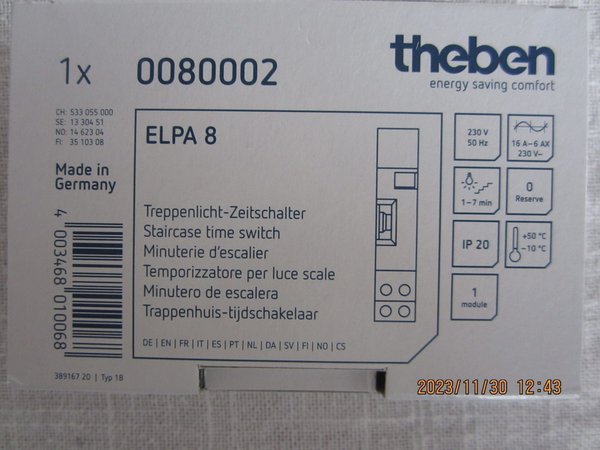 Trappautomat Theben ELPA 8 1-7 min | Köp på Tradera (687268445)