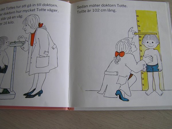 Totte går till doktorn Gunilla Wolde barnbok bok i bra skick