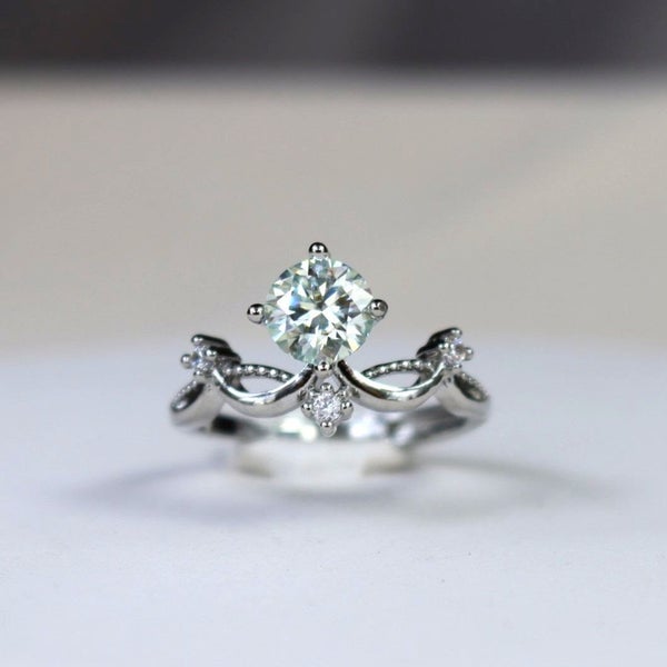 Labb odlad Moissanit ring,1 ct (Helt ny, juster.. | Köp på Tradera ...
