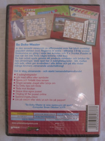 SUDOKU Master PC CD-ROM, greenstreetgames *NYTT.. | Köp på Tradera ...