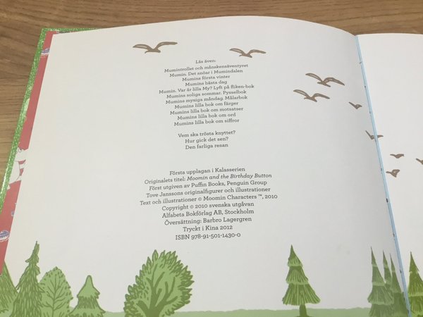 MUMIN BOK ”Mumintrollet fyller år” Tove Jansson.. | Köp på Tradera ...