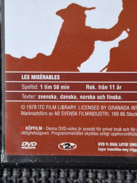 Les Misérables DVD Anthony Perkins Richard Jord.. | Köp på Tradera ...